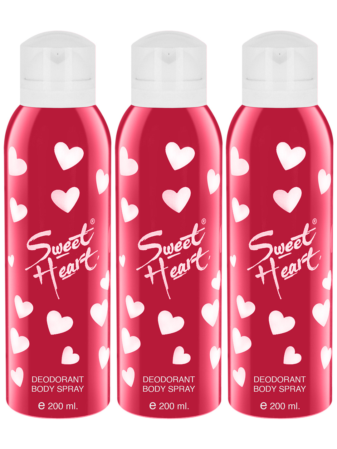 Buy Sweetheart Pack Of 3 Pink Long Lasting Perfumed Bodyspray 600ml ...