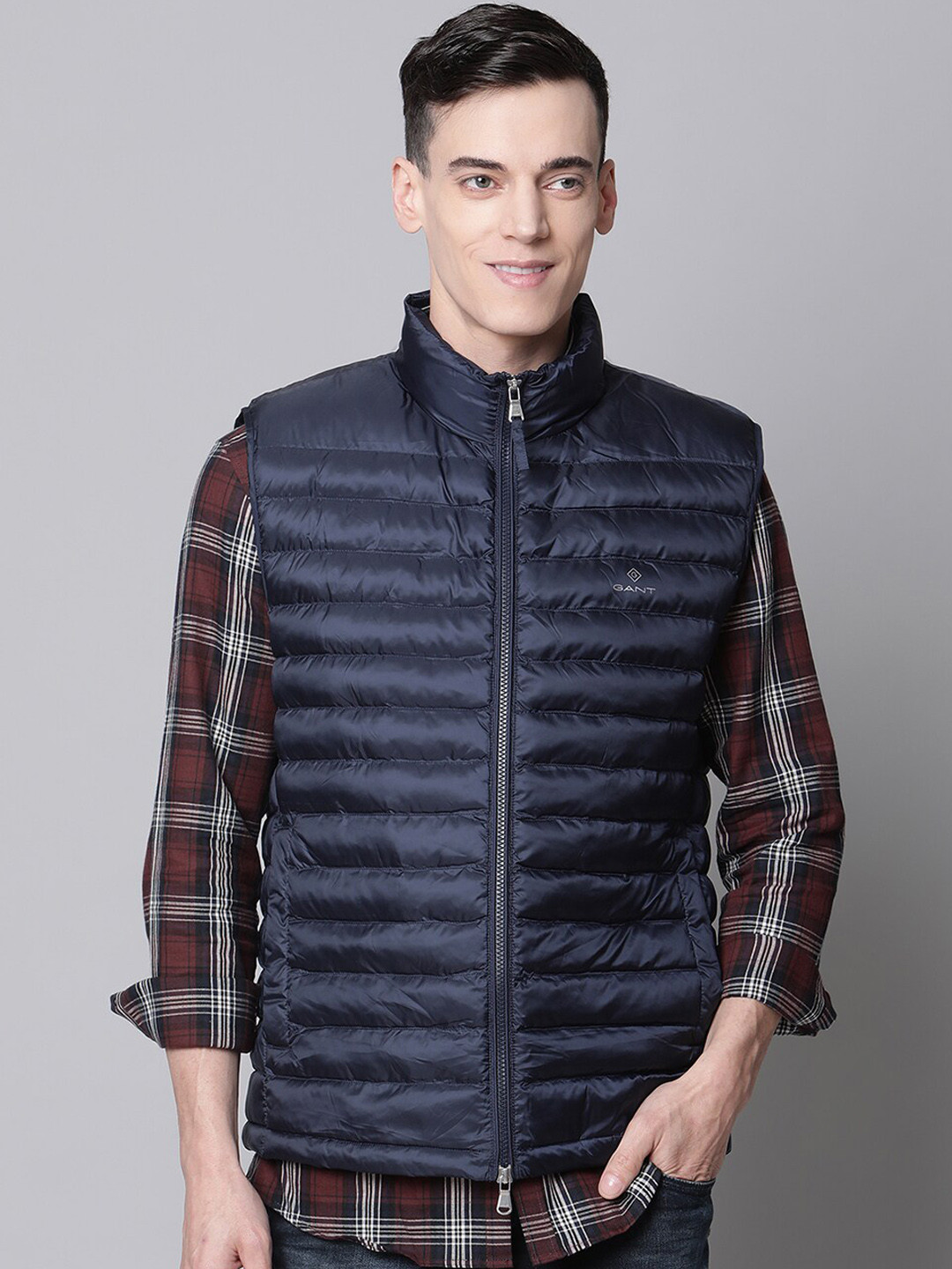 Buy GANT Men Blue Padded Jacket - Jackets for Men 16013574 | Myntra