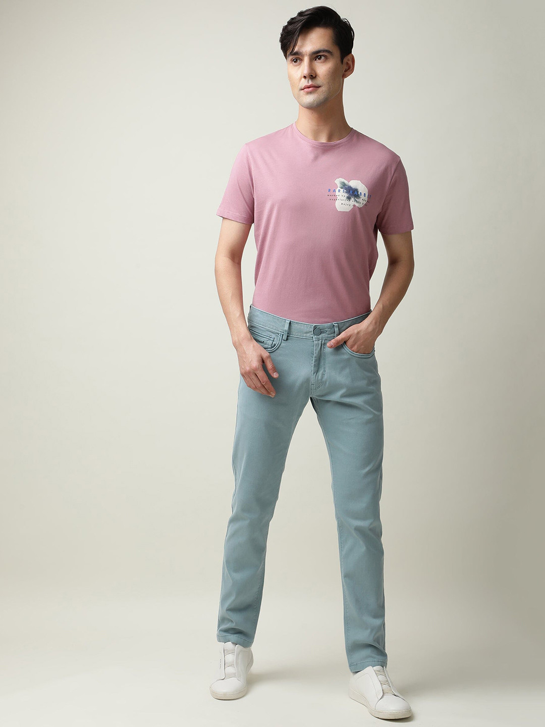 Buy RARE RABBIT Men Fiv5 Mid Rise Slim Fit Trouser - Trousers for Men ...