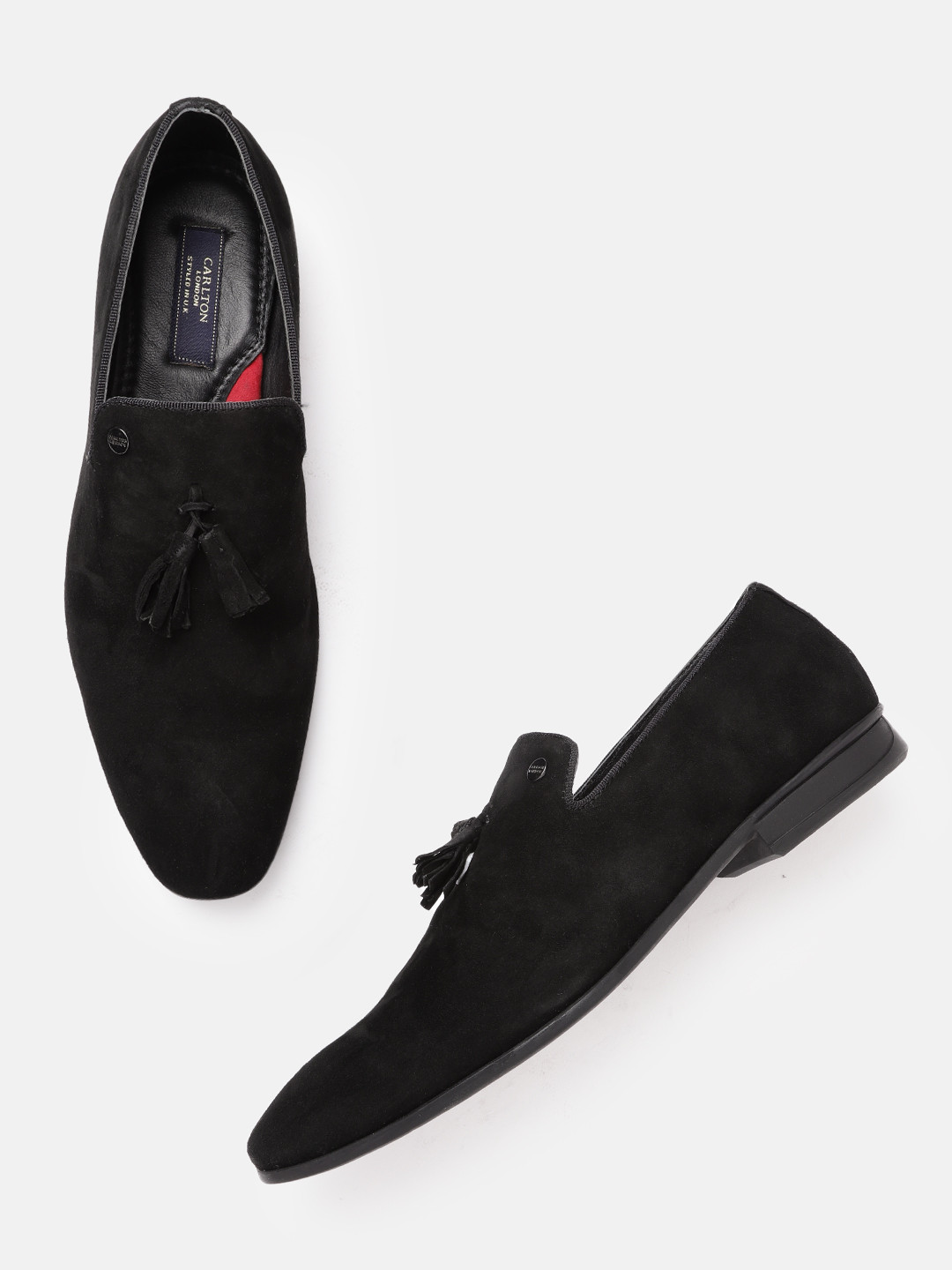 Buy Carlton London Men Black Tasseled Formal Loafers - Formal Shoes for ...