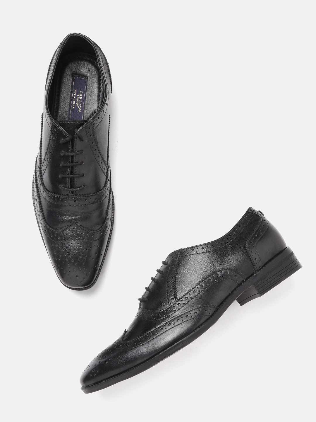 Buy Carlton London Men Black Formal Brogues - Formal Shoes for Men ...