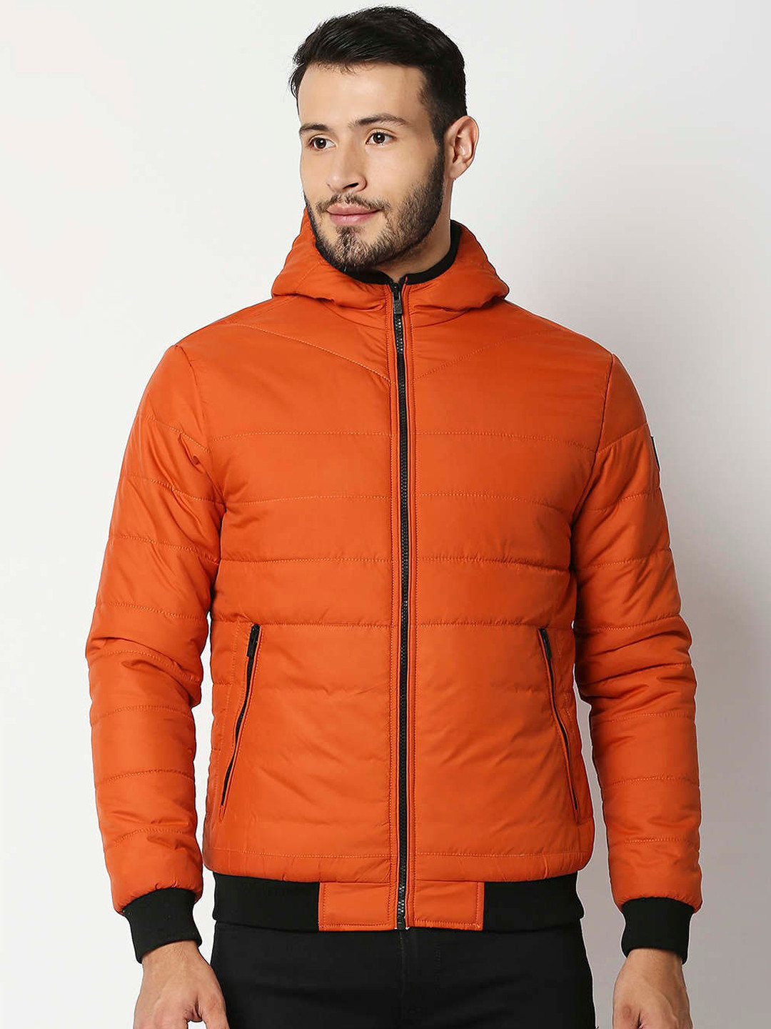 Buy Pepe Jeans Men Orange Longline Puffer Jacket - Jackets for Men ...
