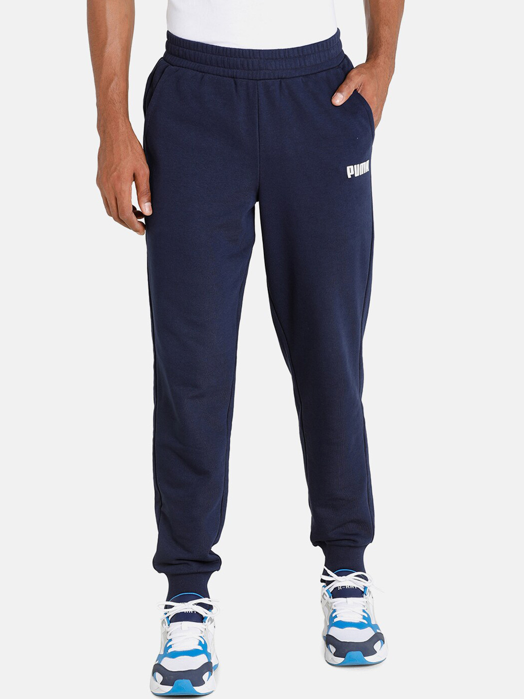 Buy Puma Men Blue Brand Logo Printed Track Pants - Track Pants for Men ...