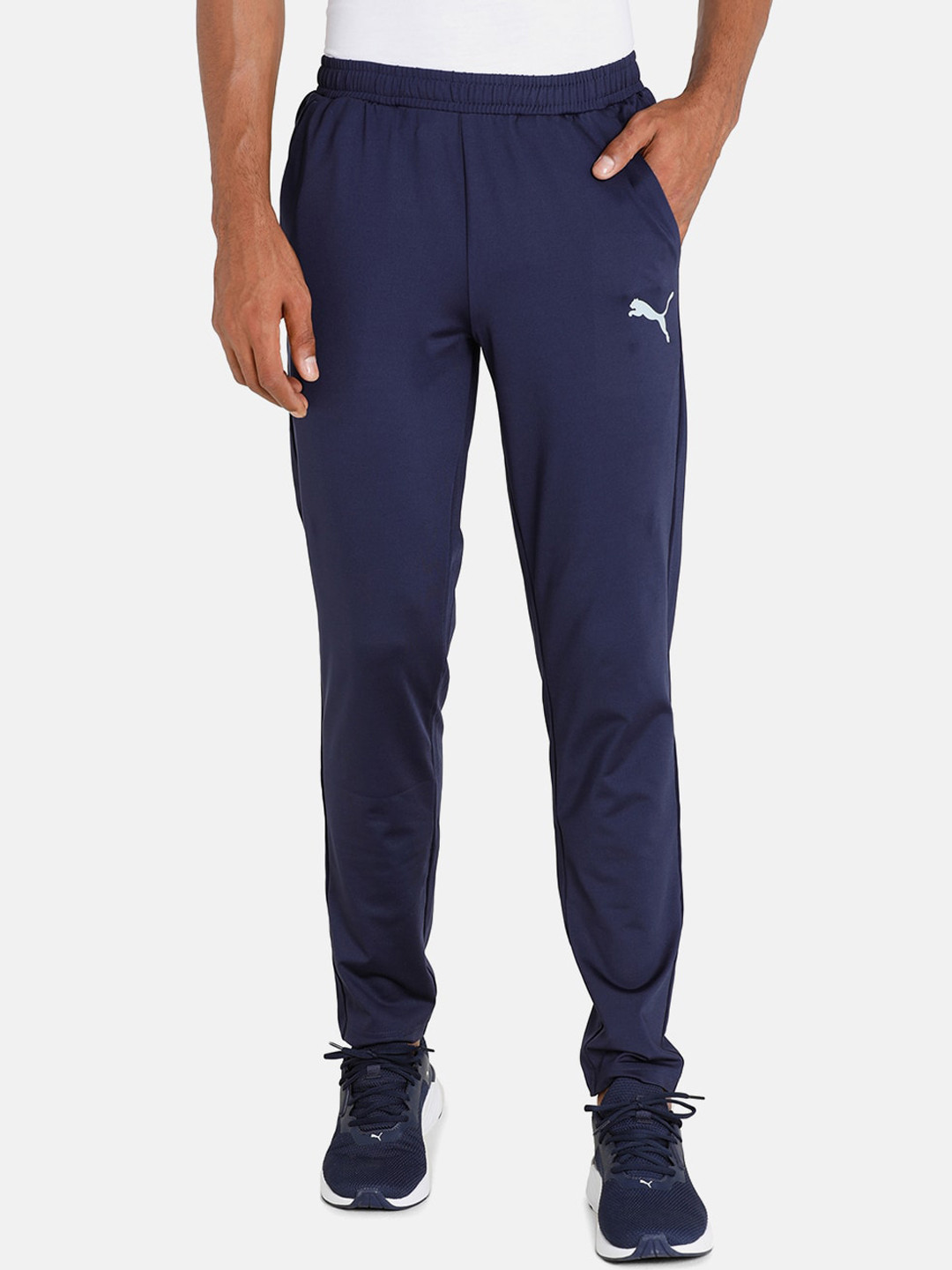 Buy Puma Men Navy Blue Solid Regular Fit Training Pants - Track Pants ...