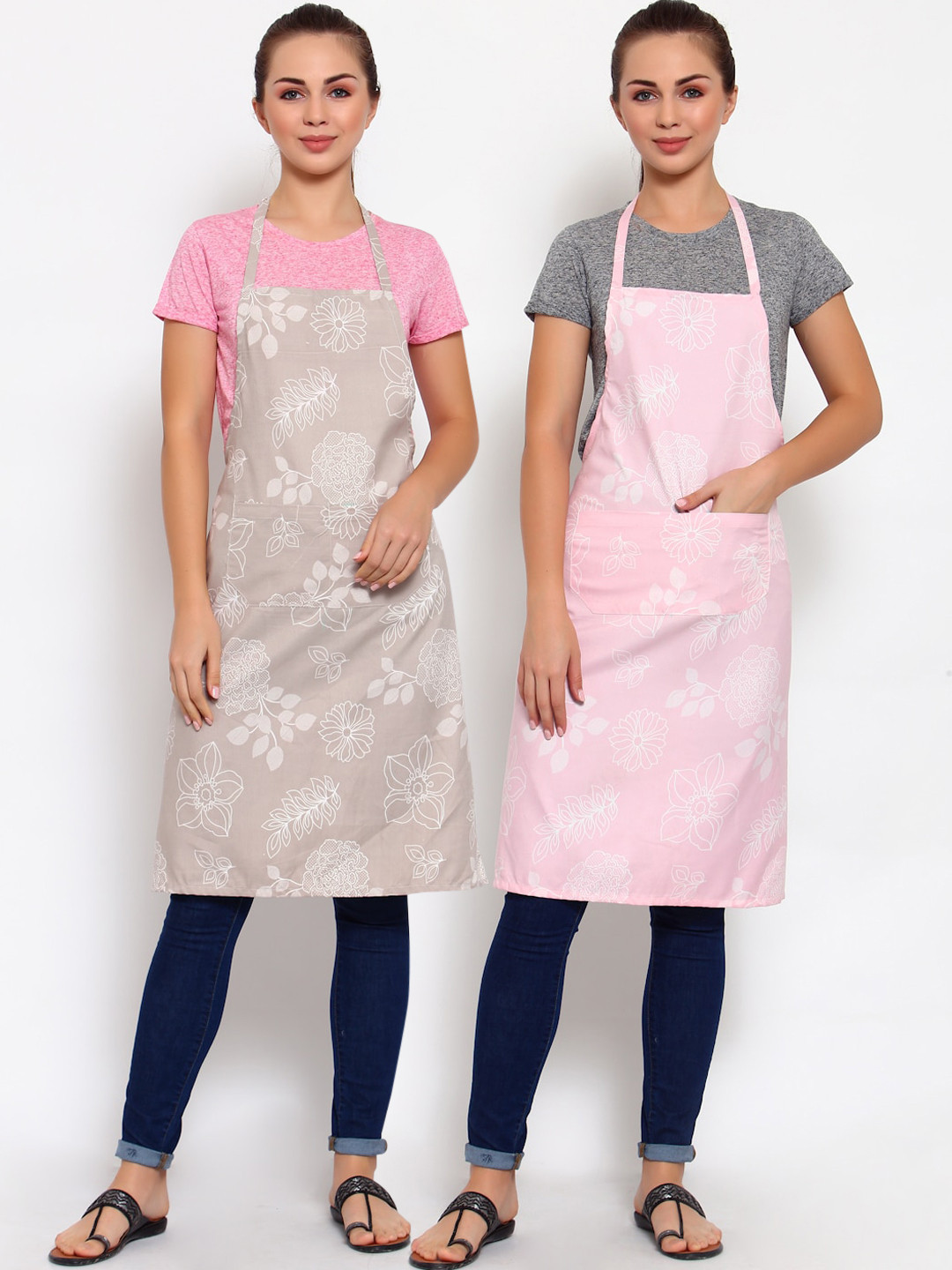 Buy Arrabi Pack Of 2 Multi Printed Aprons - Aprons for Unisex 16033154 ...