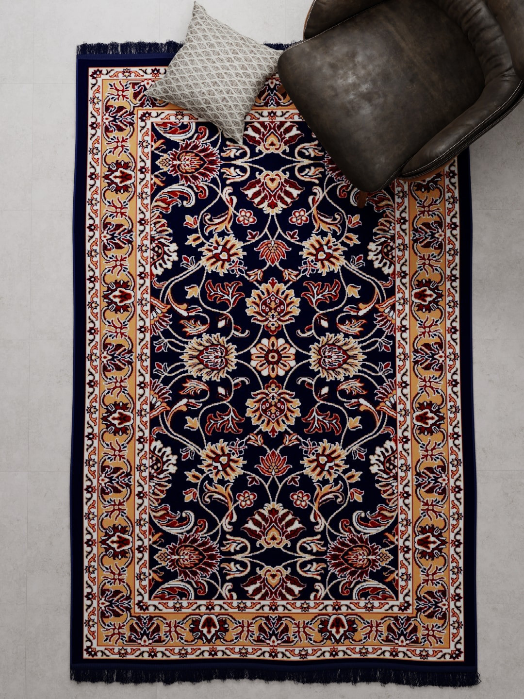 Buy Raymond Home Blue & Maroon Ethnic Motifs Printed Carpet - Carpets ...