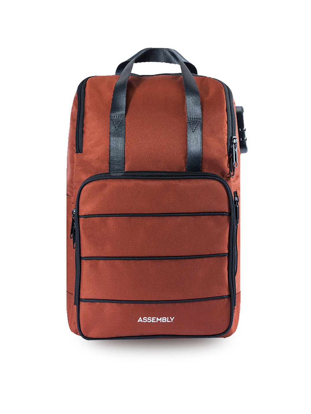 Buy THE ASSEMBLY Rust & Black 15.6 Inches Waterproof Laptop Backpack ...