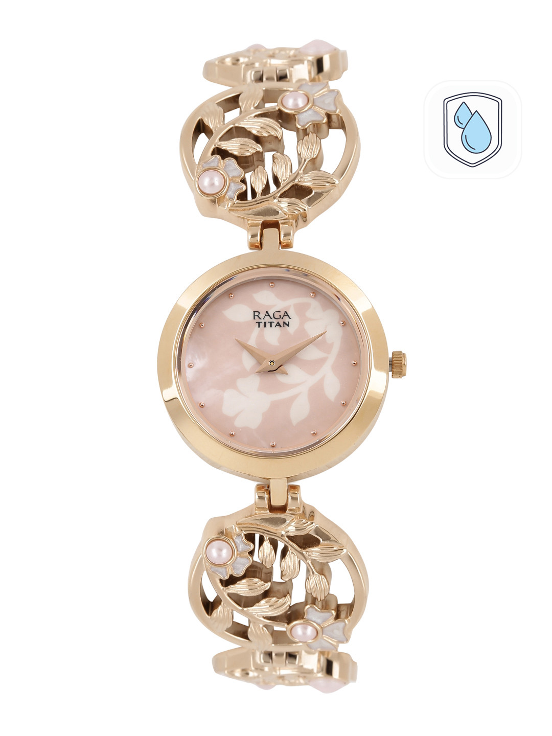 Buy Titan Raga Women Peach Coloured Mother Of Pearl Analogue Watch ...