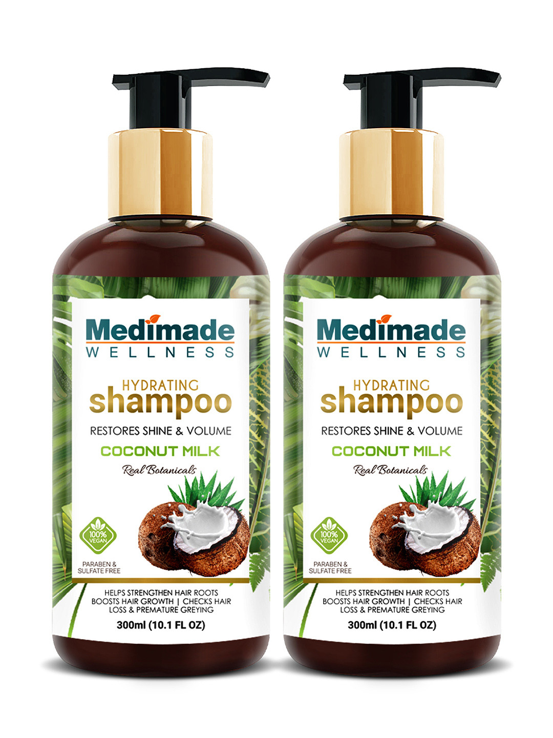Buy Medimade Unisex Pack Of 2 Hydrating Shampoo With Coconut Milk 600ml ...