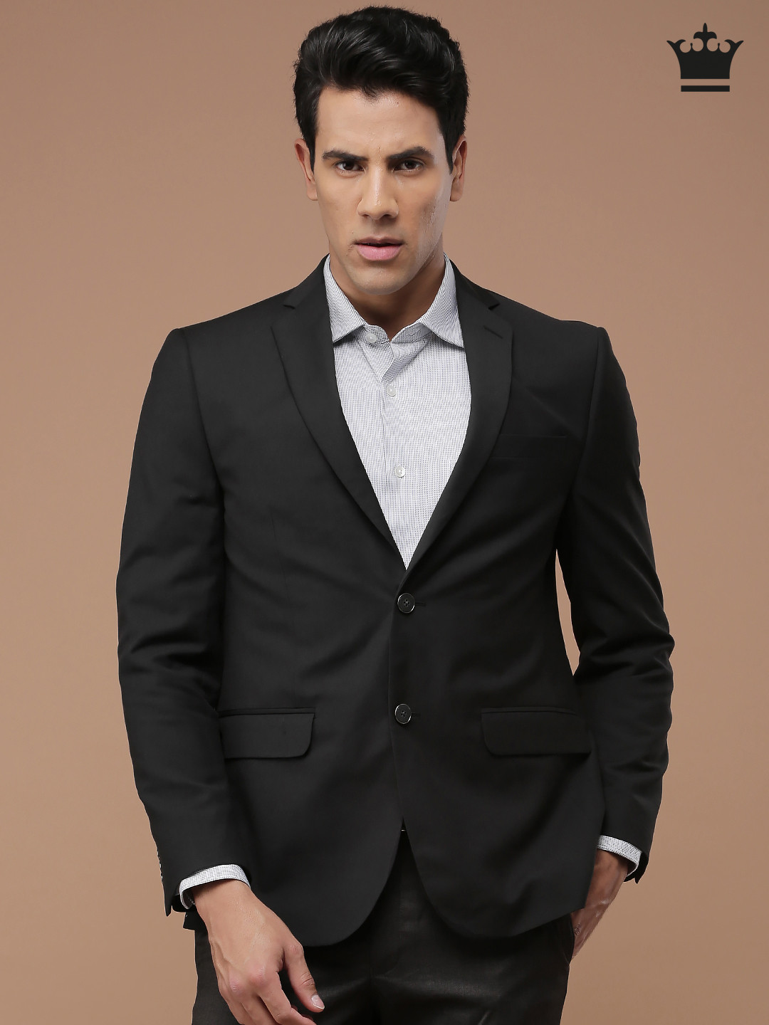 Buy Louis Philippe Black Ultra Fit Single Breasted Blazer - Blazers for ...