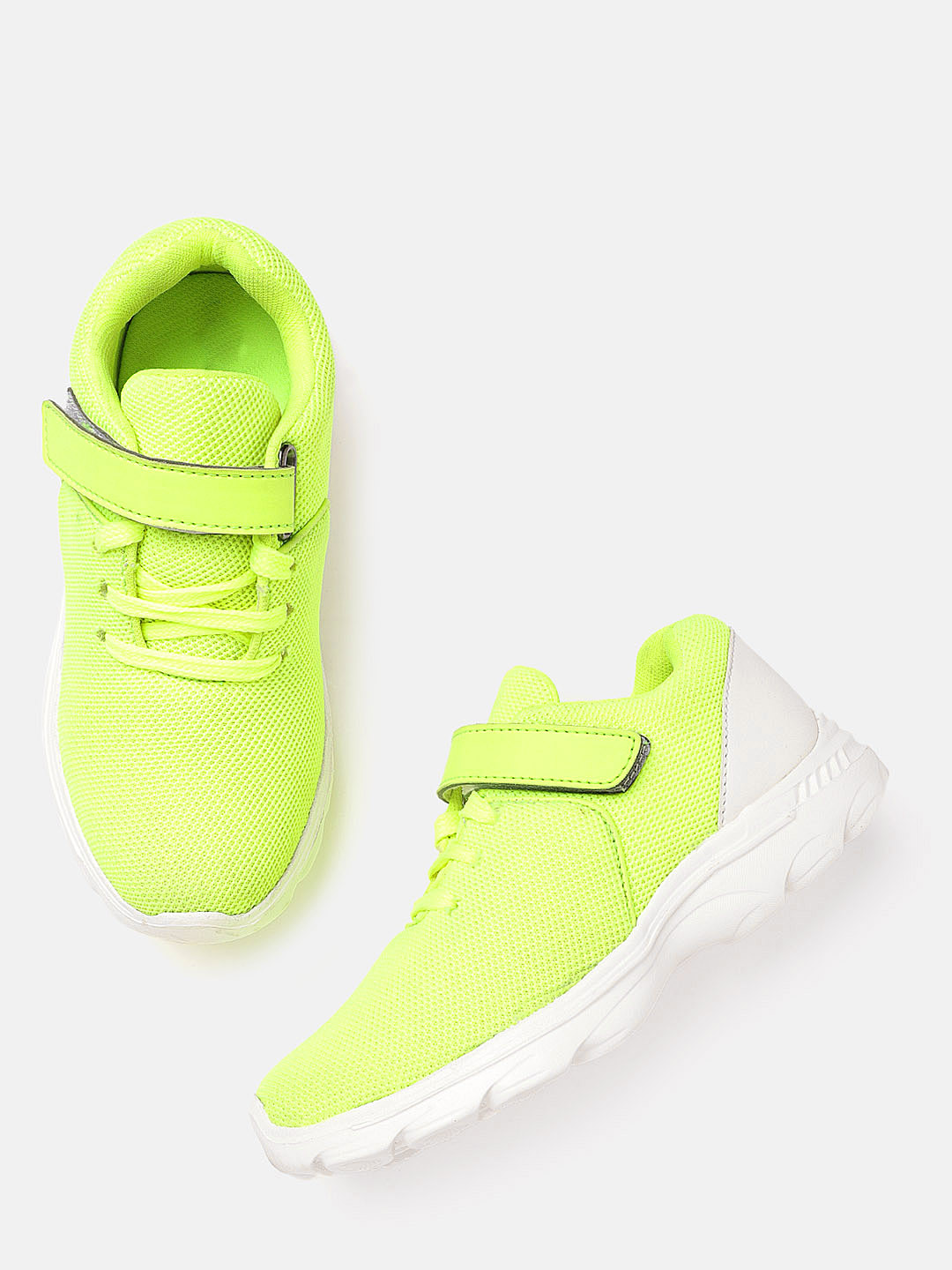 Buy YK Boys Fluorescent Green Woven Design Sneakers - Casual Shoes for ...