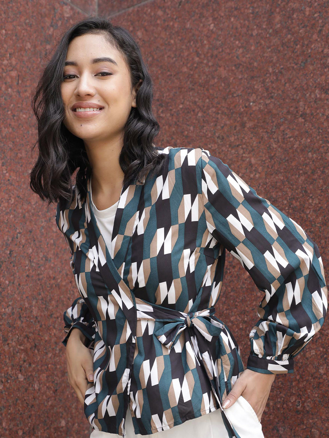 Buy RAREISM Black Geometric Wrap Top - Tops for Women 16053892 | Myntra