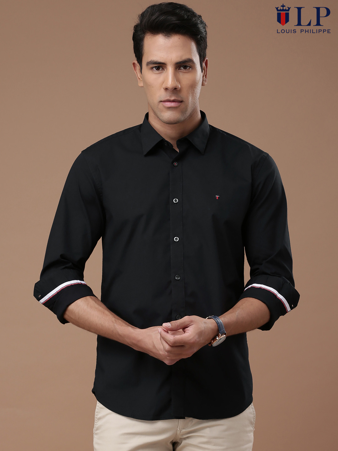 Buy Louis Philippe Sport Men Black Slim Fit Casual Shirt - Shirts for ...