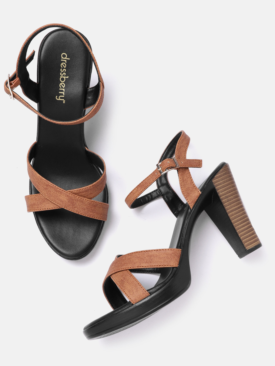 Buy DressBerry Women Brown Block Heels - Heels for Women 16055060 | Myntra