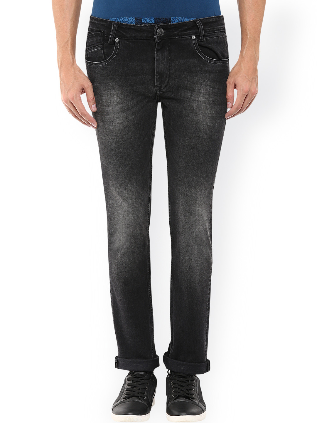 Buy Mufti Men Black Super Slim Fit Stretchable Jeans - Jeans for Men ...