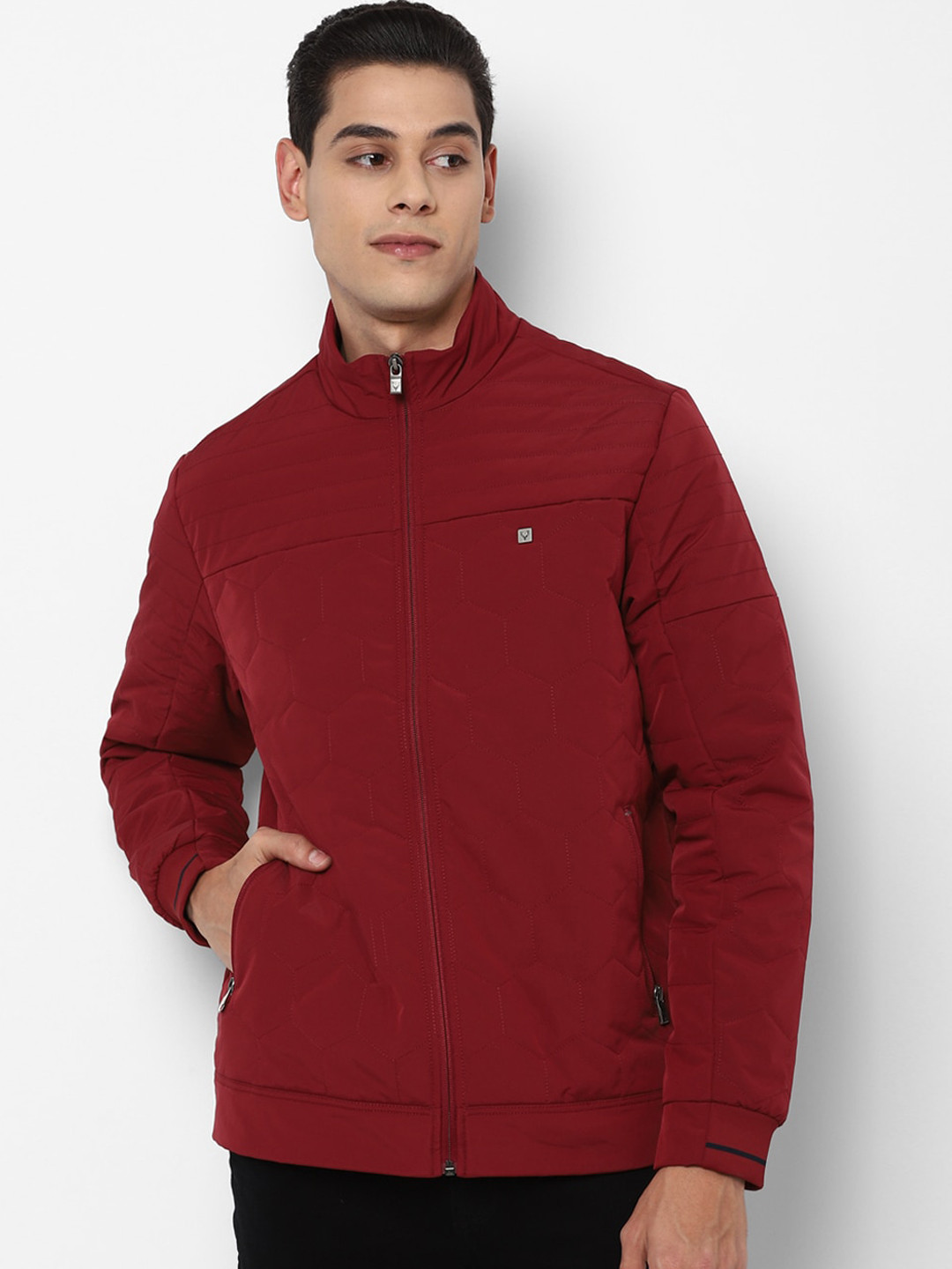 Buy Allen Solly Men Maroon Sporty Jacket - Jackets for Men 16061502 ...