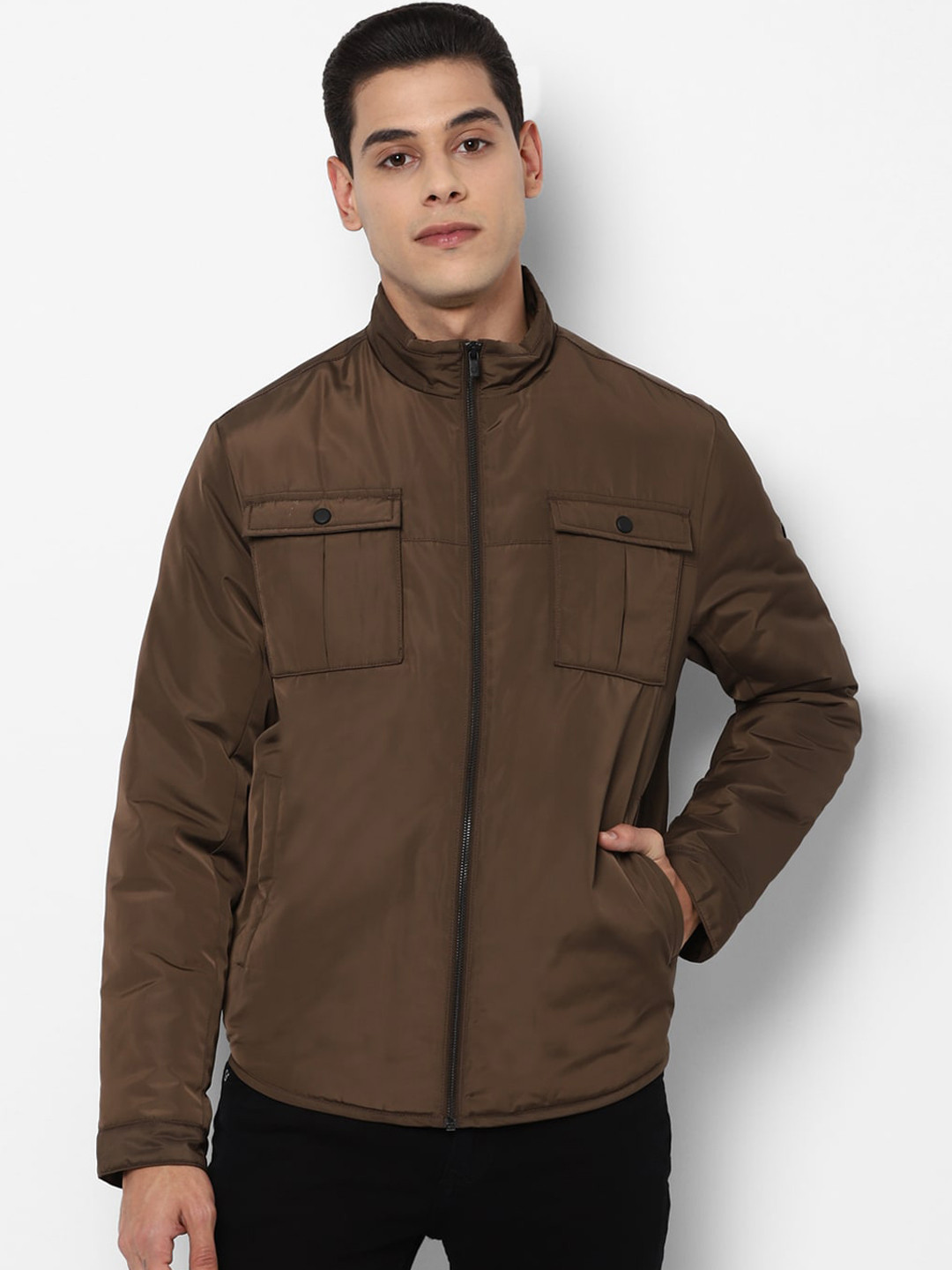 Buy Allen Solly Men Brown Open Front Jacket - Jackets for Men 16061510 ...