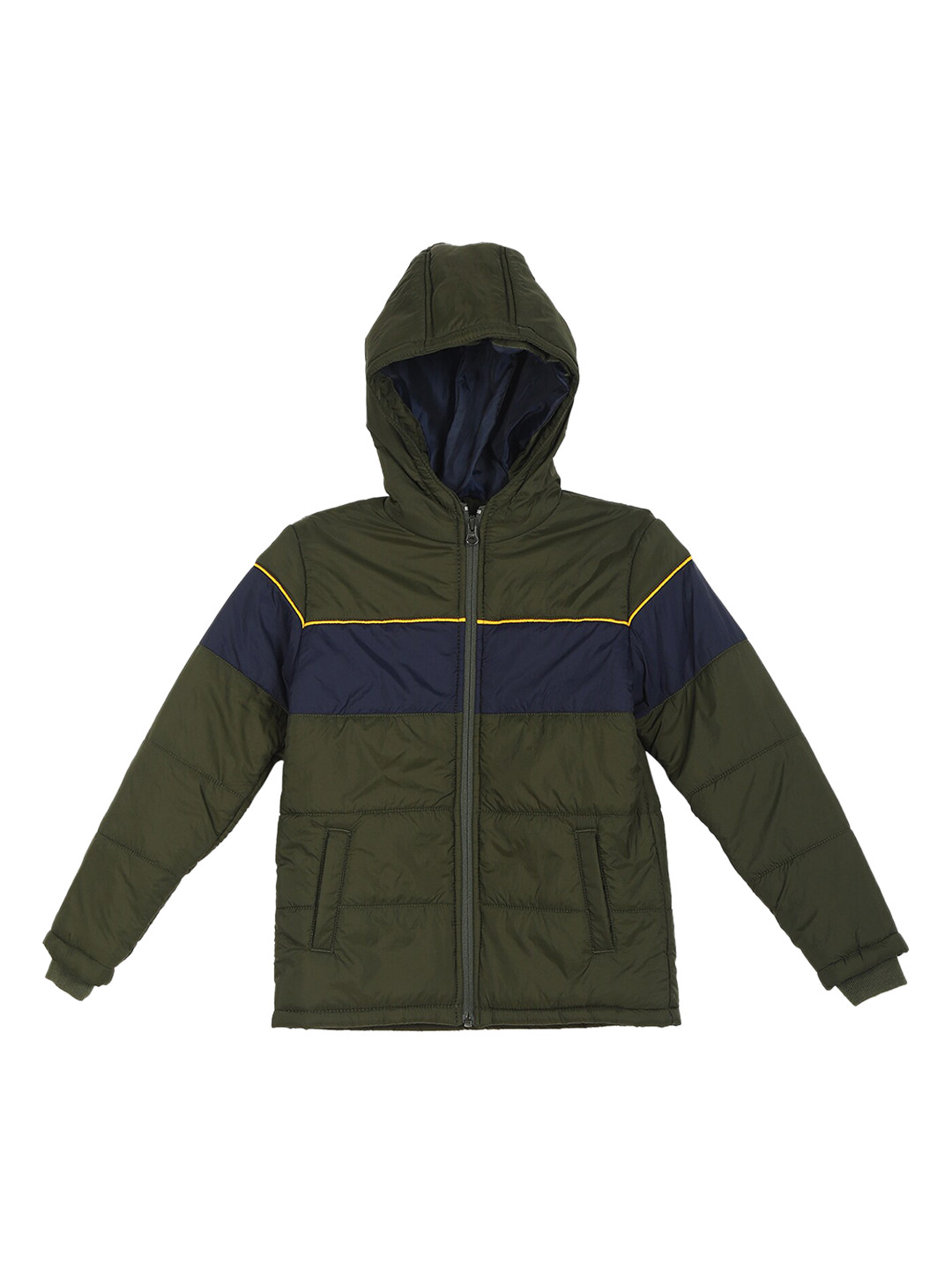 Buy Cherokee Boys Green Colourblocked Bomber Jacket - Jackets for Boys ...