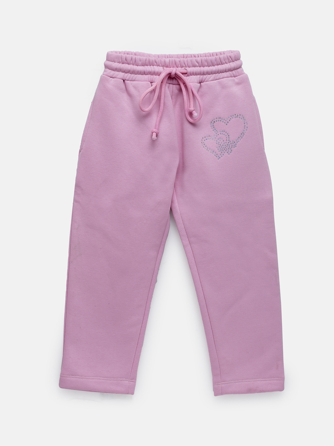 Buy NYNSH Girls Pink Solid Cotton Track Pants - Track Pants for Girls ...