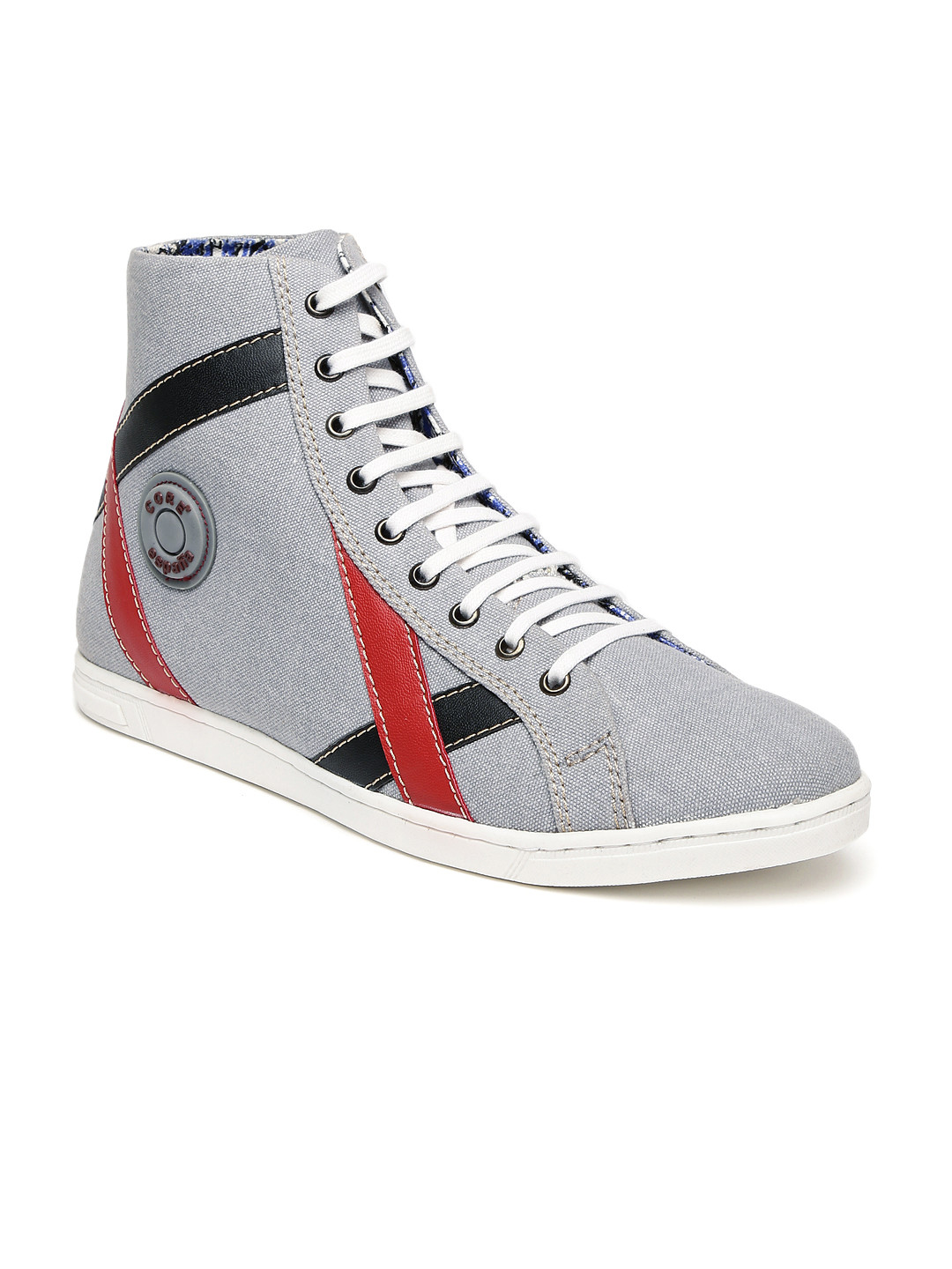 Buy Core Men Grey Solid High Top Sneakers - Casual Shoes for Men ...