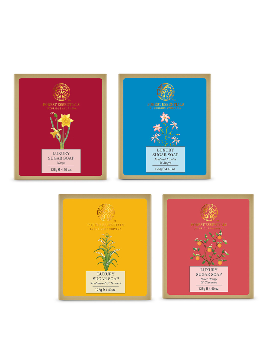 Buy Forest Essentials Set Of 4 Luxury Sugar Soaps - Body Wash And Scrub ...