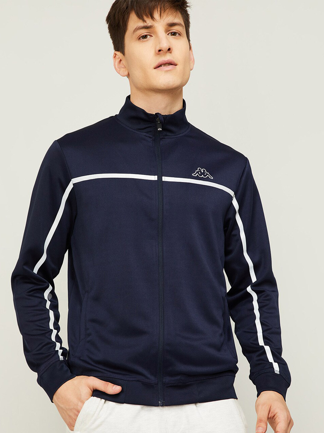 Buy Kappa Men Navy Blue & White Printed Sweatshirt - Sweatshirts for ...