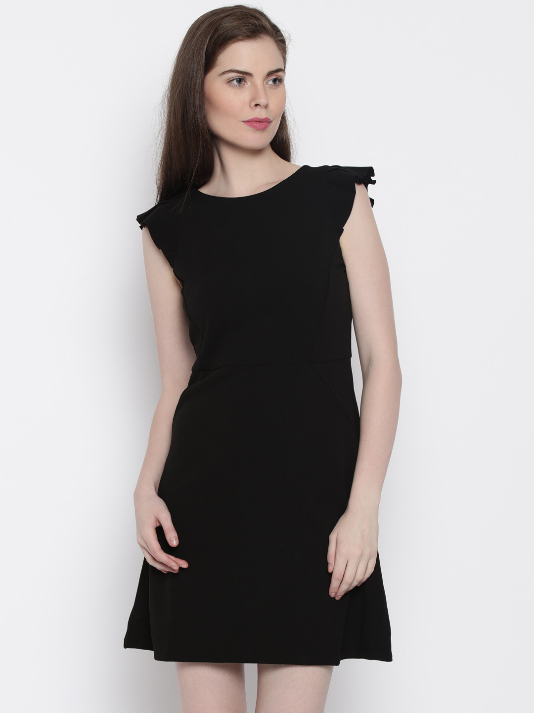 Buy ONLY Women Black Solid A Line Dress - Dresses for Women 1608965 ...