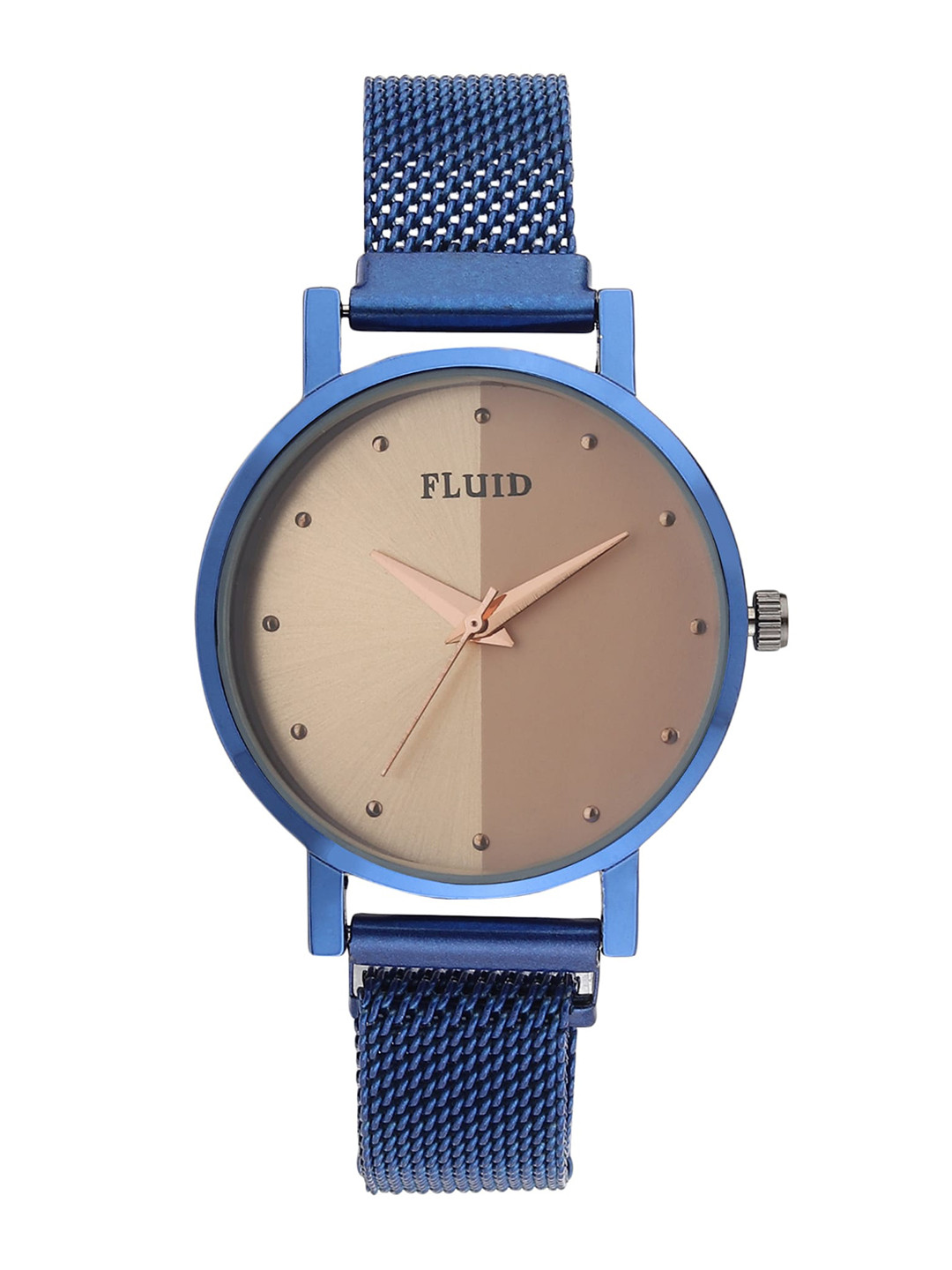 Buy FLUID Women Cream Coloured Analogue Magnetic Strap Watch FL Mag BL ...