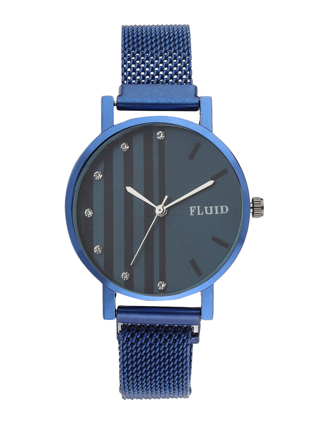 Buy FLUID Women Black Printed Analogue Magnetic Strap Watch FL Mag BL ...
