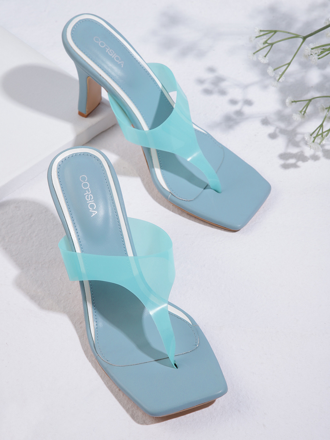 Buy CORSICA Turquoise Blue Sandals - Heels for Women 16097682 | Myntra
