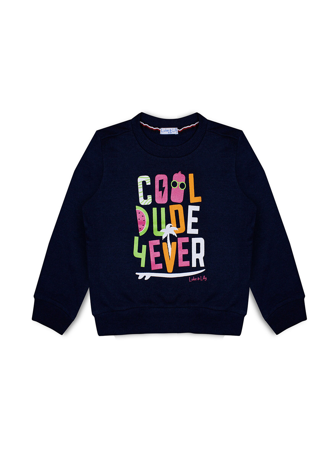 Buy Luke & Lilly Girls Navy Blue Printed Sweatshirt - Sweatshirts for ...