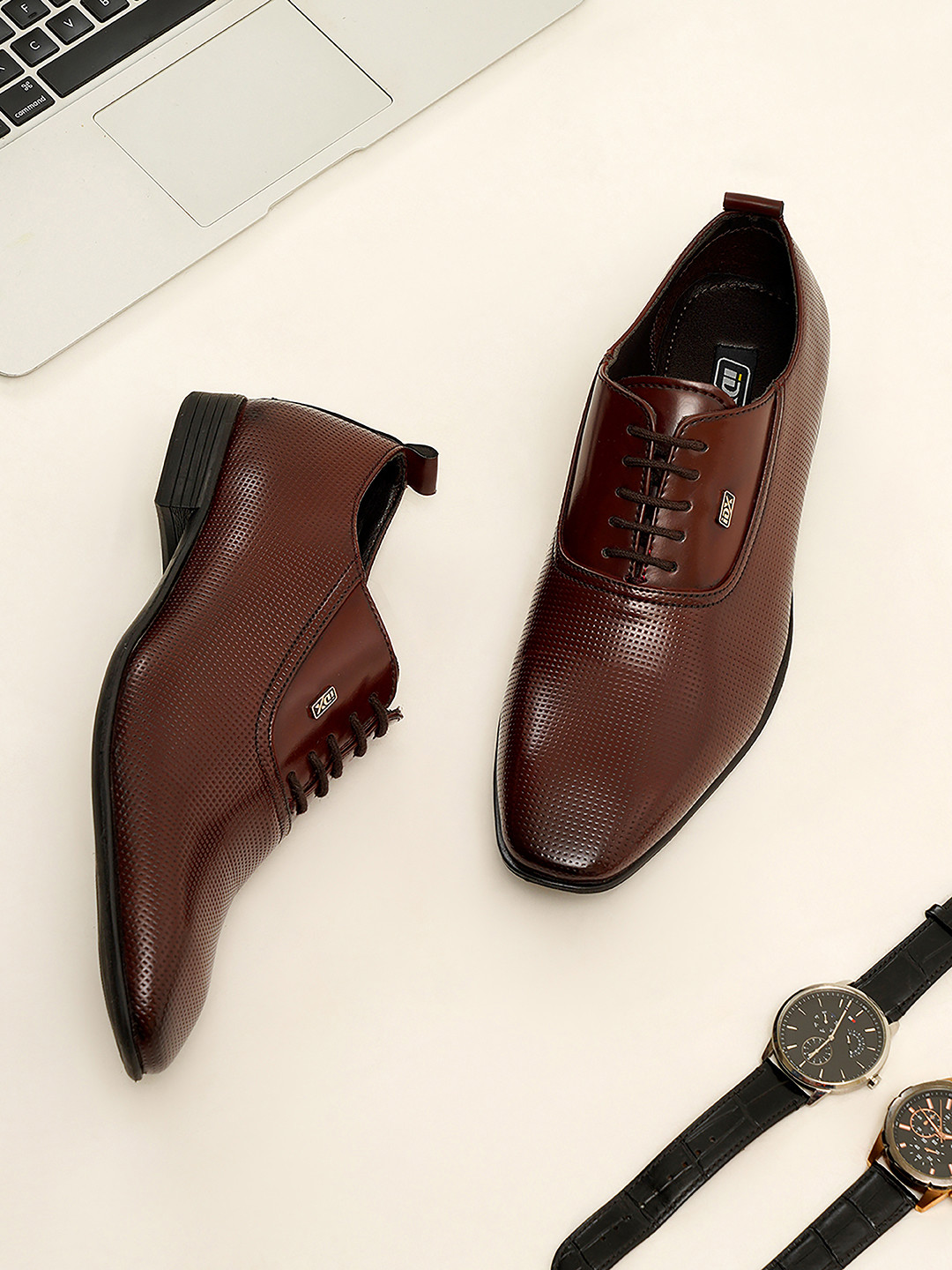 Buy ID Men's Wine Leather Formal Oxford - Formal Shoes for Men 16101726 ...