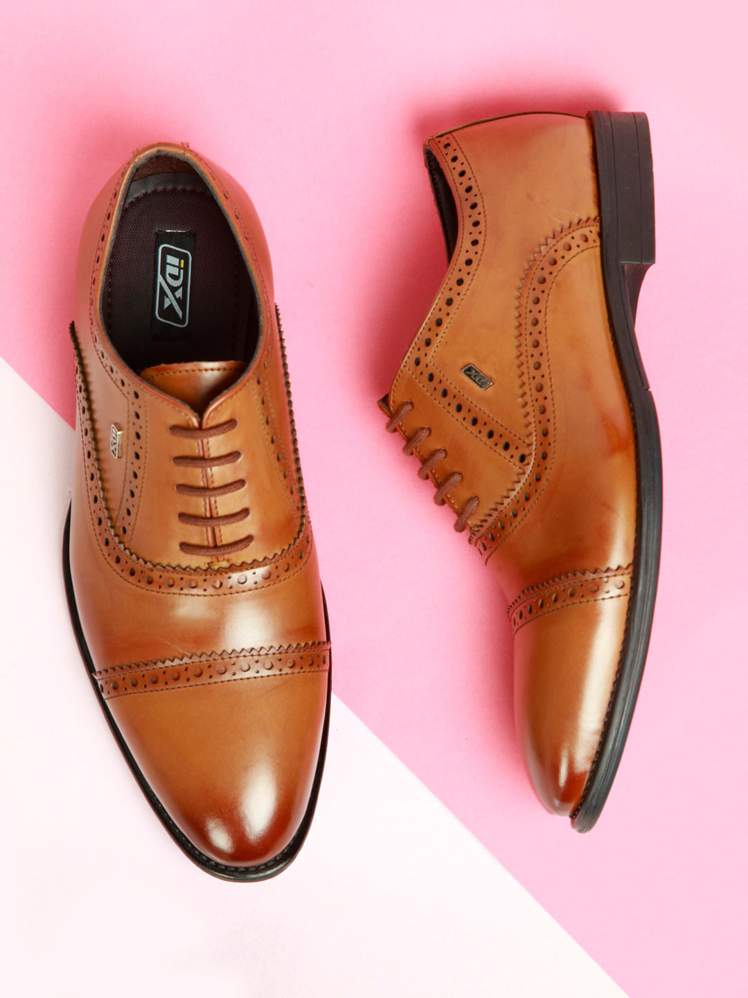 Buy ID Men Tan Formal Brogue Shoes - Formal Shoes for Men 16101736 | Myntra