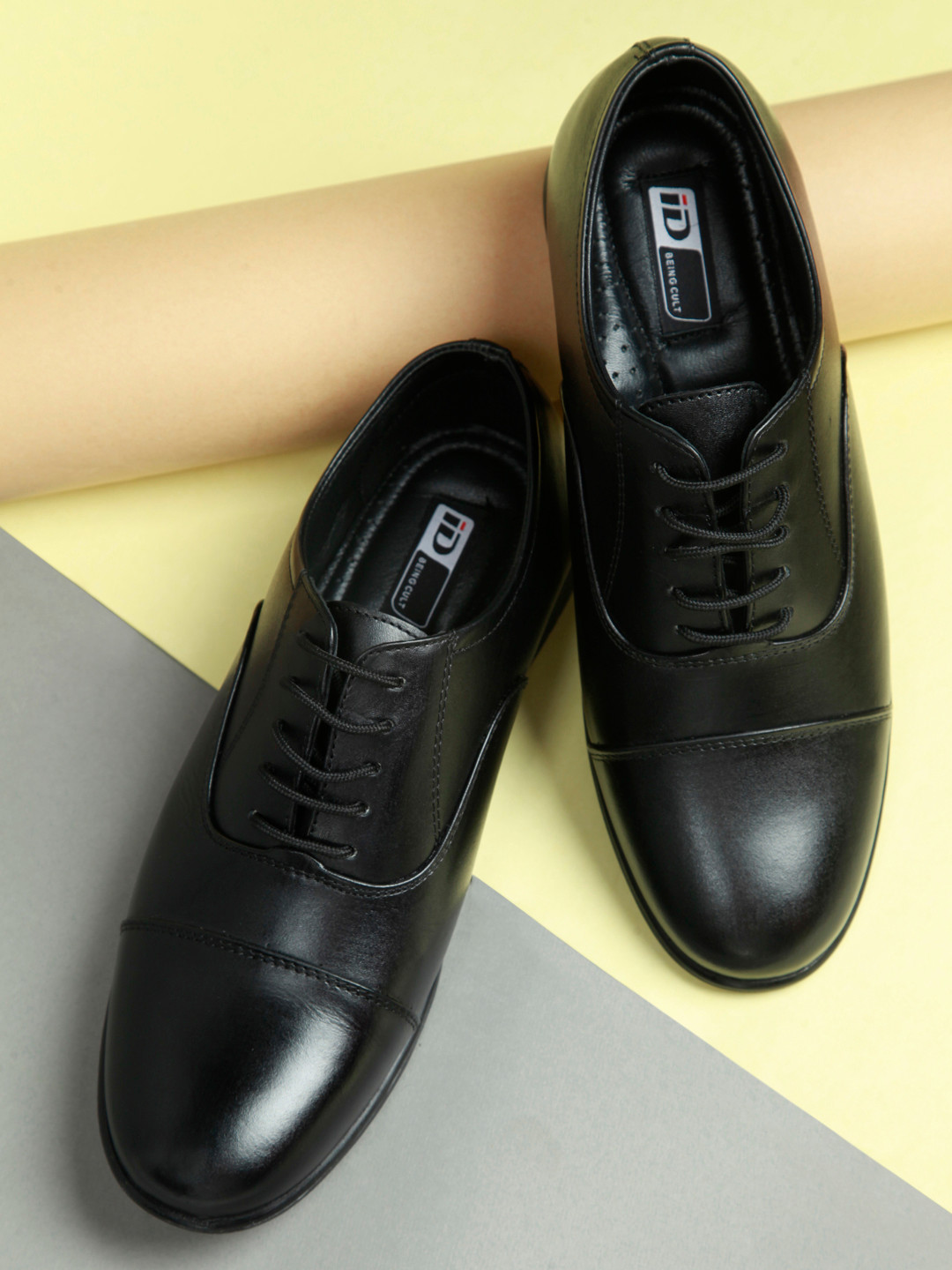 Buy ID Men Black Solid Leather Formal Shoe - Formal Shoes for Men ...