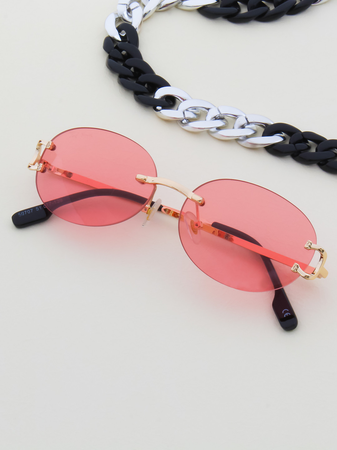 Buy Ted Smith Unisex Pink Lens & Gold Toned Oval Sunglasses With UV Protected Lens CLASSICO_C5 ...