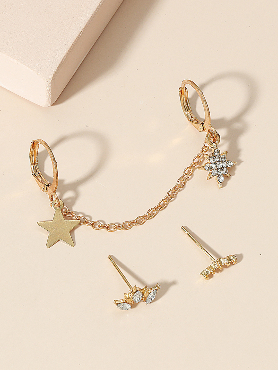 Buy URBANIC Gold Toned Star Shaped Studs Earrings - Earrings for Women ...