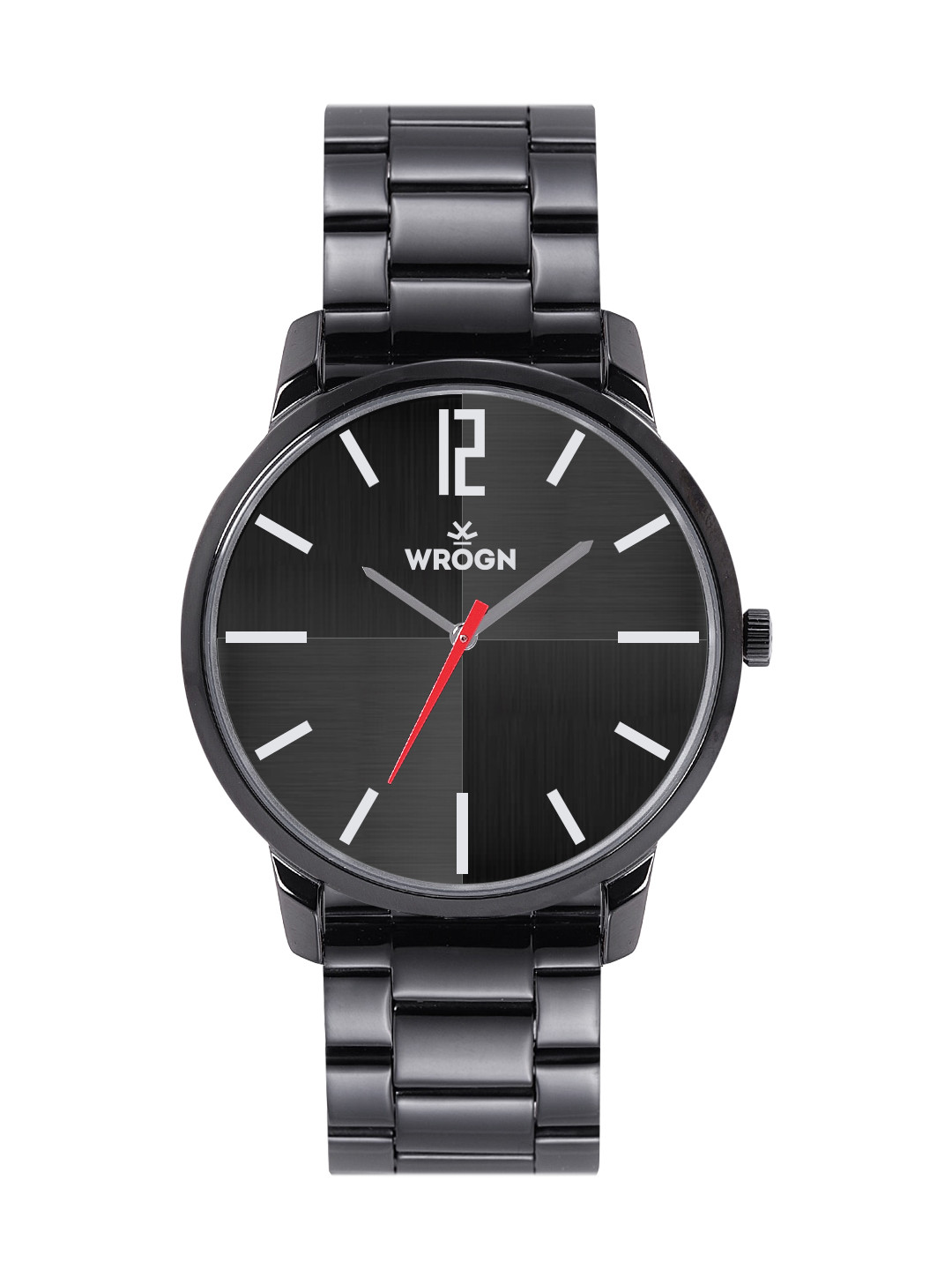 Buy WROGN Men Black Dial & Bracelet Style Straps Analogue Watch ...