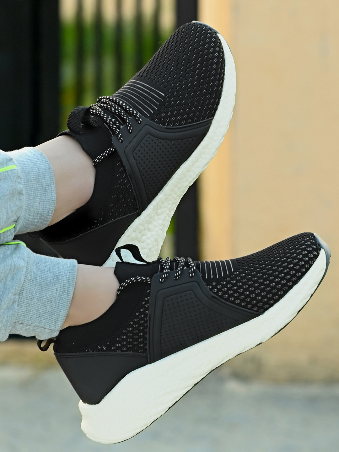 Buy OFF LIMITS Men Black Mesh Fast Running Shoes - Sports Shoes for Men ...