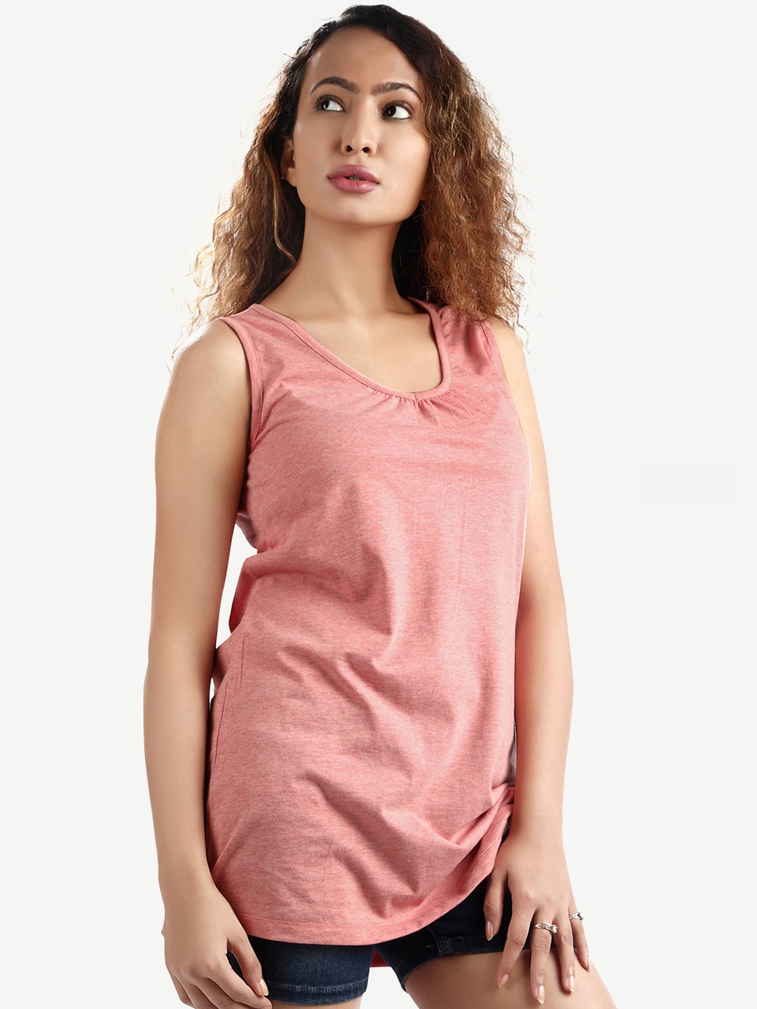 Buy Dream Of Glory Inc Pink Solid Tank Top Tops For Women 16115892