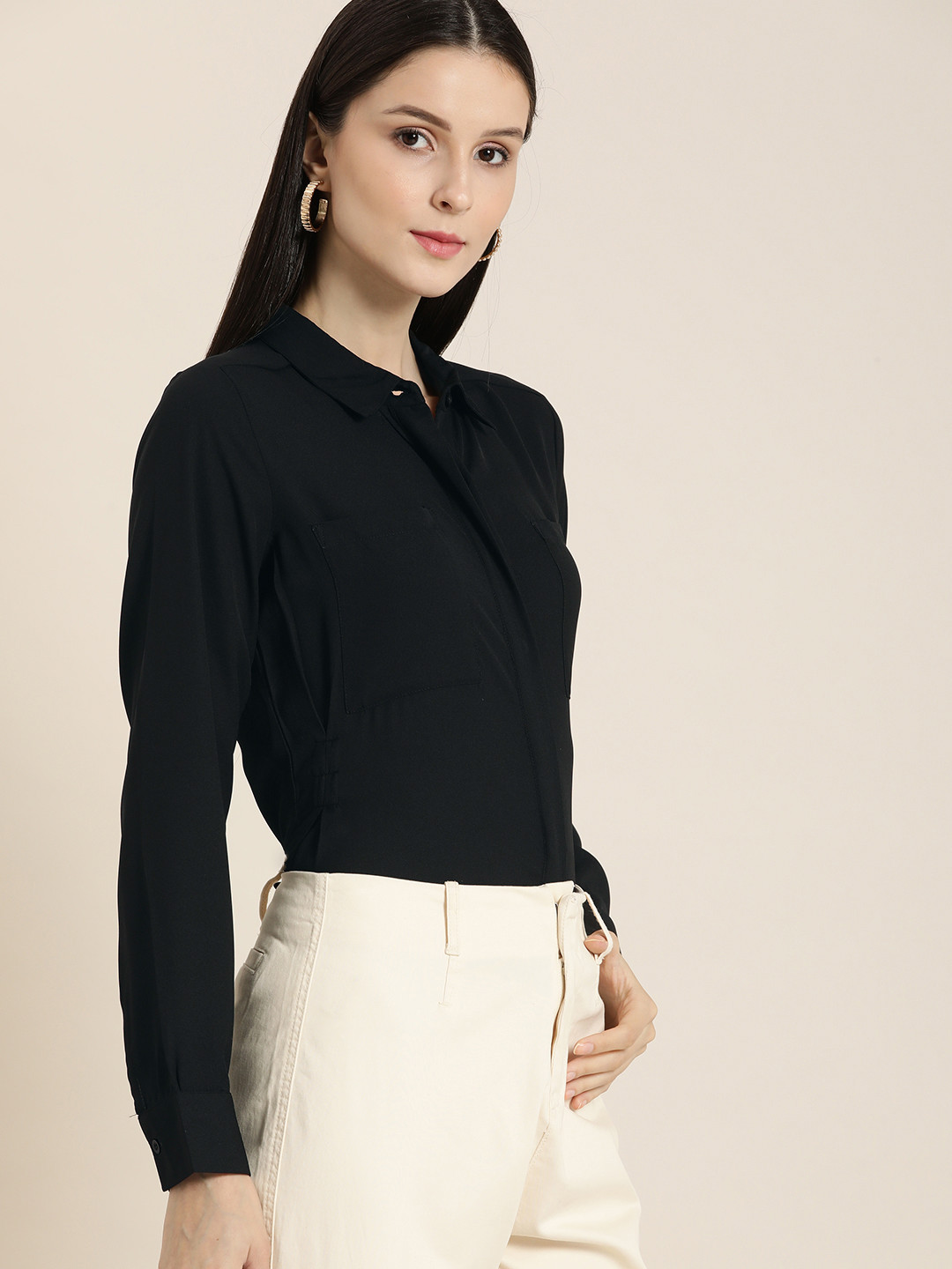 Buy Her By Invictus Women Black Casual Shirt - Shirts for Women ...