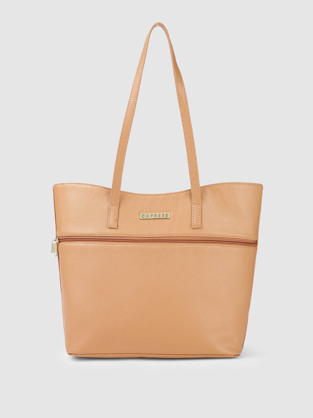 Buy Caprese Tan PU Structured Shoulder Bag - Handbags for Women ...