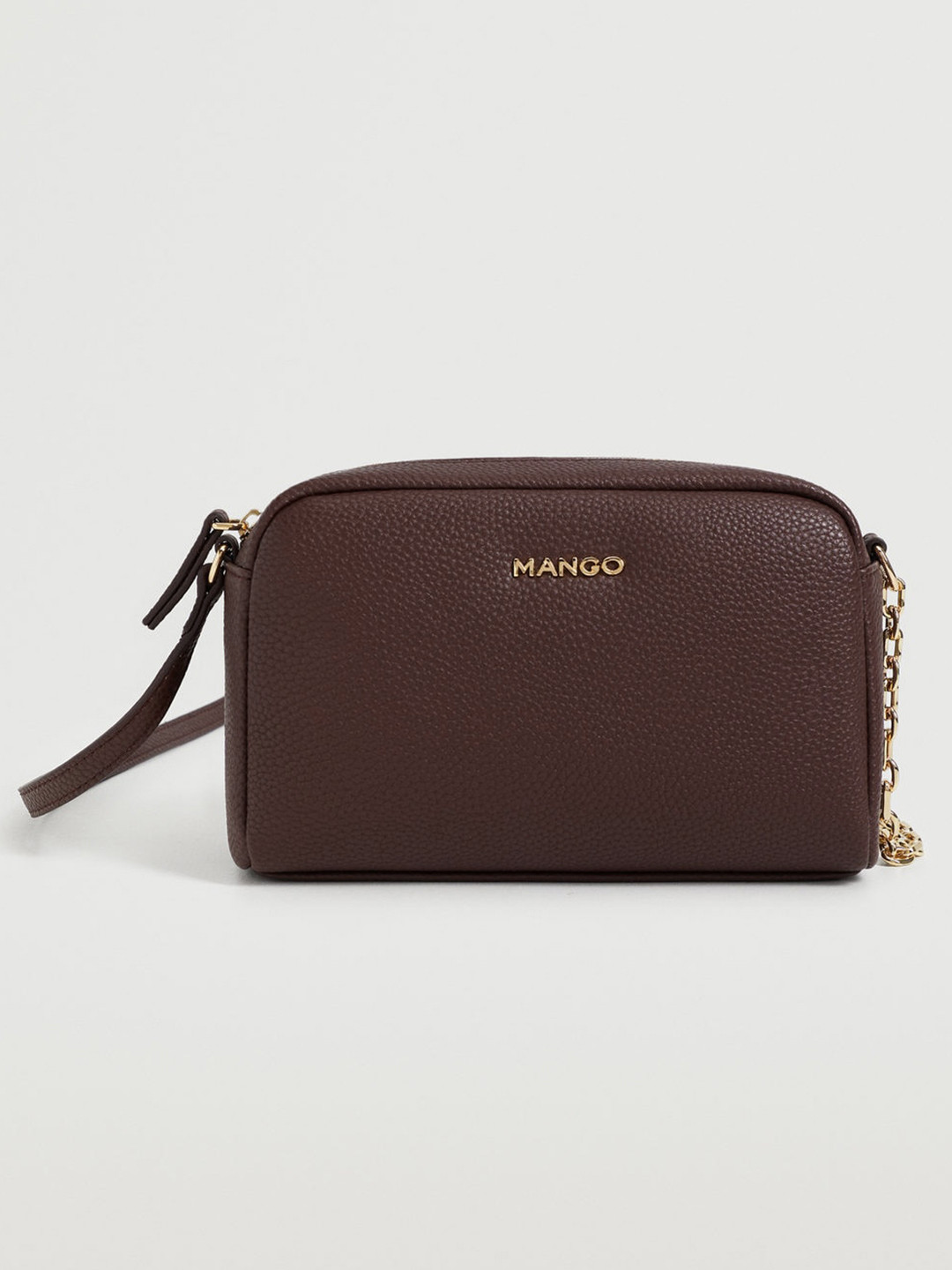 Buy MANGO Women Burgundy Grain Textured Structured Sling Bag - Handbags ...