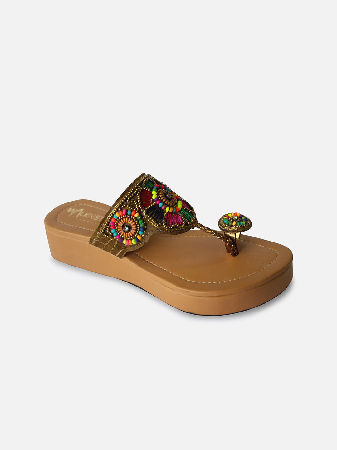 Buy WALK N STYLE COLLECTION Tan Flatform Sandals - Heels for Women ...