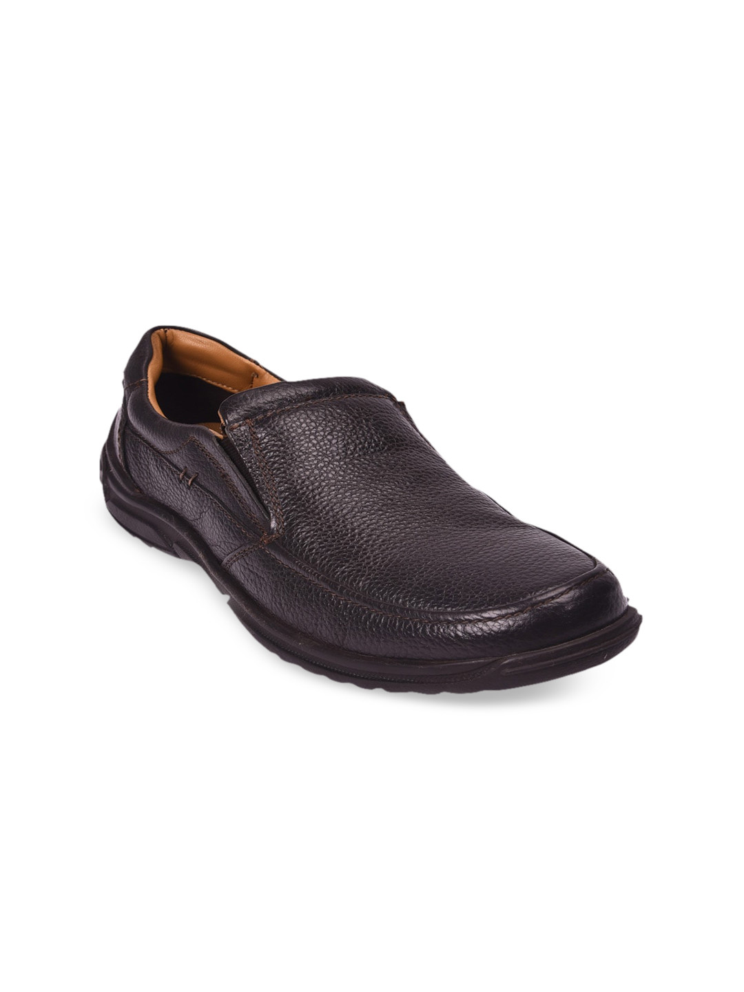 Buy Pavers England Men Brown Textured Leather Loafers - Casual Shoes ...