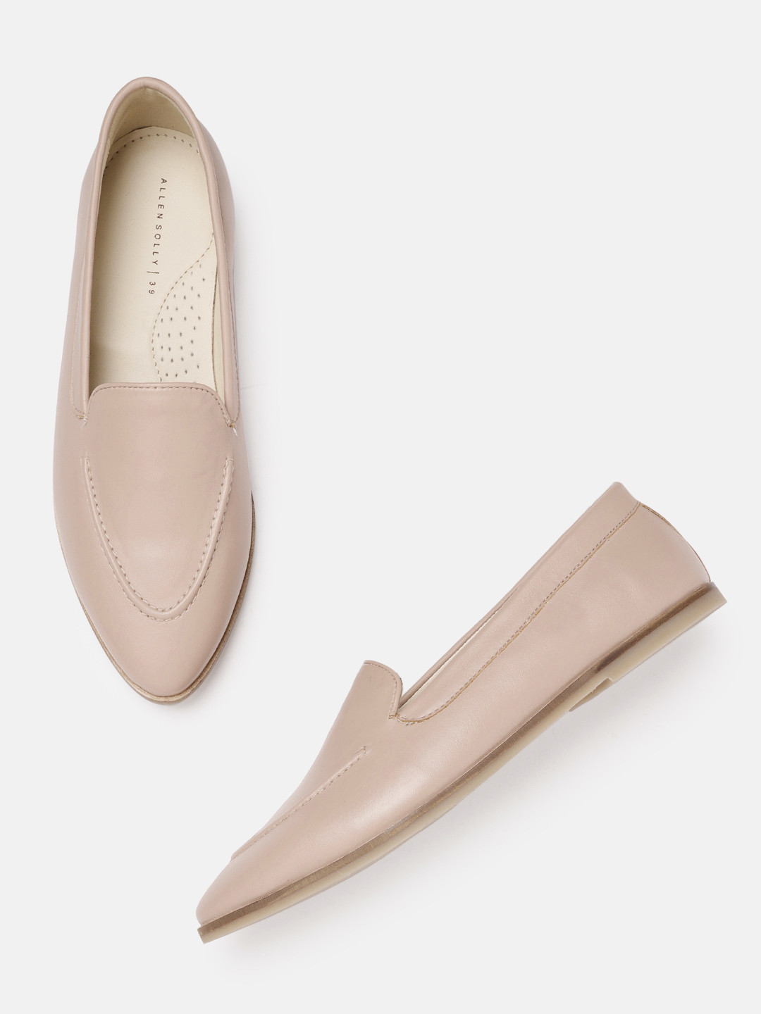 Buy Allen Solly Women Peach Coloured Solid Slip Ons - Casual Shoes for ...