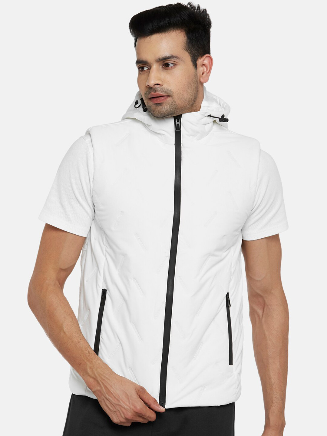 Buy Ajile By Pantaloons Men White Sporty Jacket - Jackets for Men ...