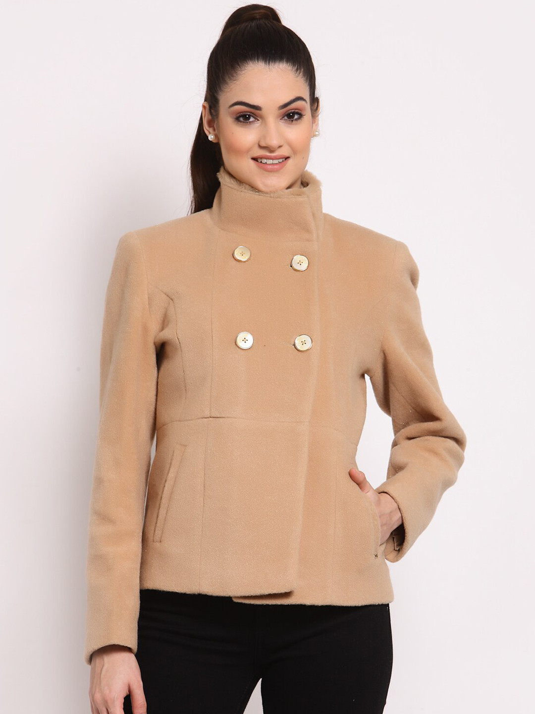 Buy Juelle Women Beige Coat - Coats for Women 16170912 | Myntra