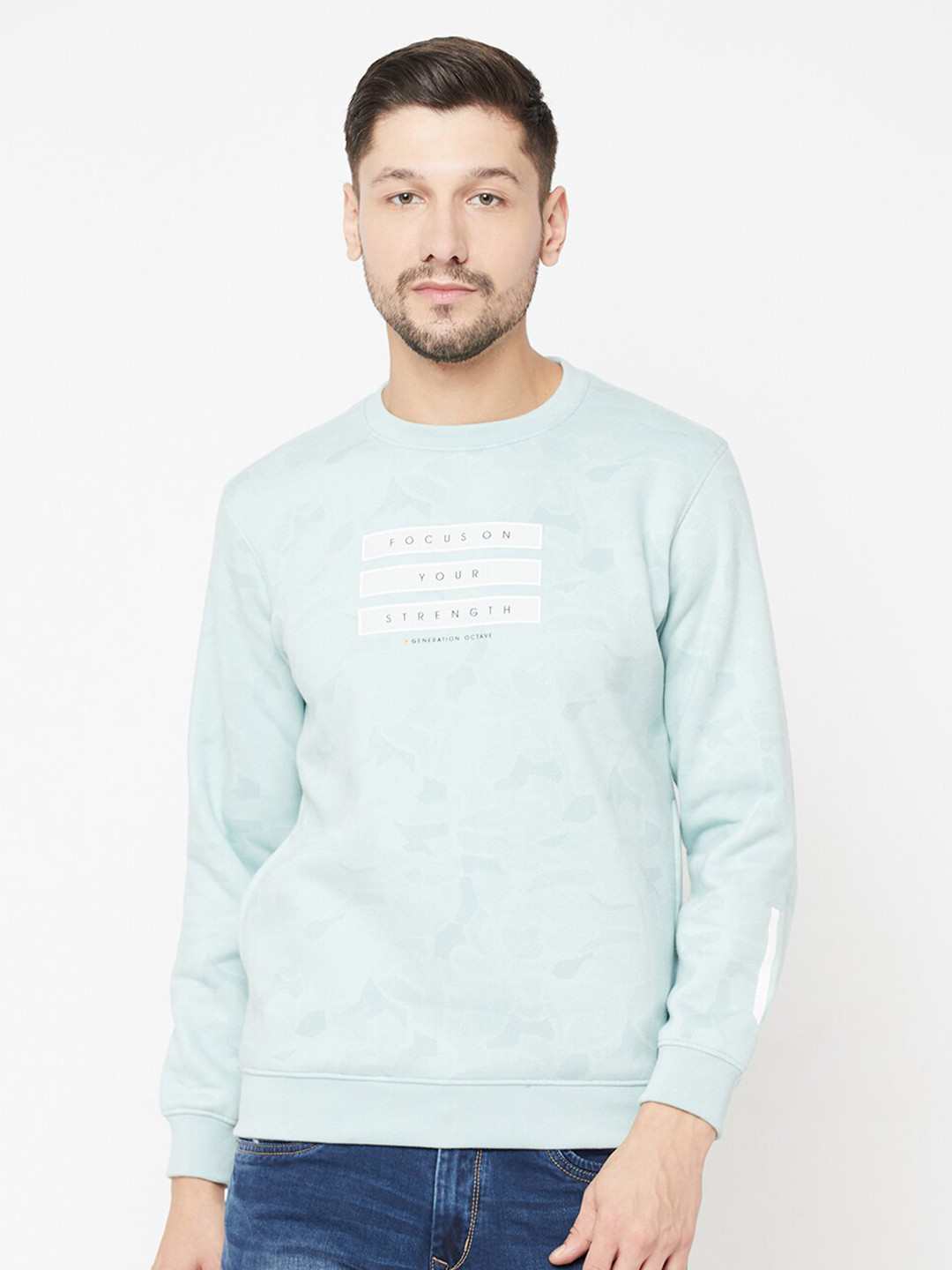 Buy Octave Men Blue Printed Sweatshirt - Sweatshirts for Men 16174458 ...
