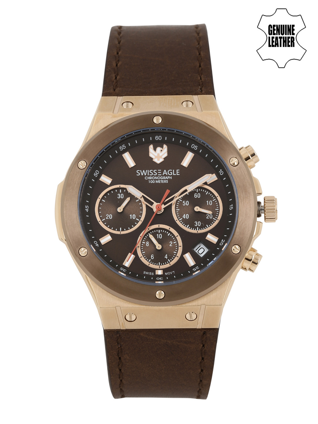 Buy Swiss Eagle Men Brown Chronograph Watch SE 9088LS RG 07 - Watches ...