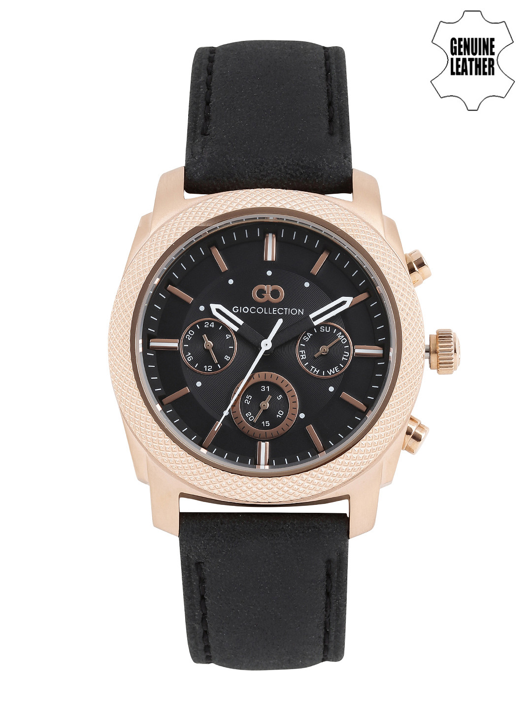 Buy GIO COLLECTION Men Black Multifunction Analogue Watch G1014 07 ...